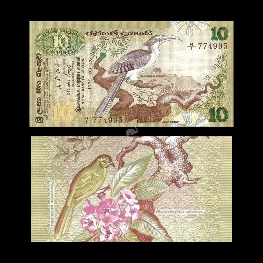 Ceylon 10 Rupees 1979 Rare P-85 AUNC Bank Note - TNCN Hobby store
