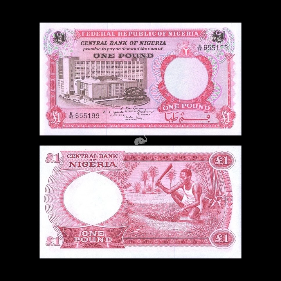 Nigeria 1 Pound 1967 P-8 UNC Bank Note - TNCN Hobby store