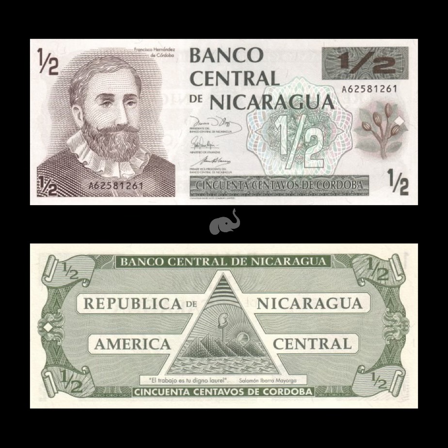 Nicaragua 1/2 Cordoba 1991 P-171 UNC - TNCN Hobby store